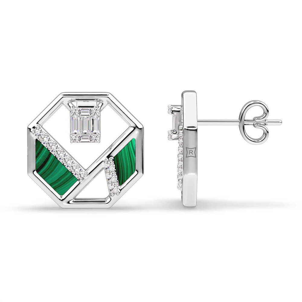 Celestial Harmony Earrings: Exquisite Elegance in 18k White Gold