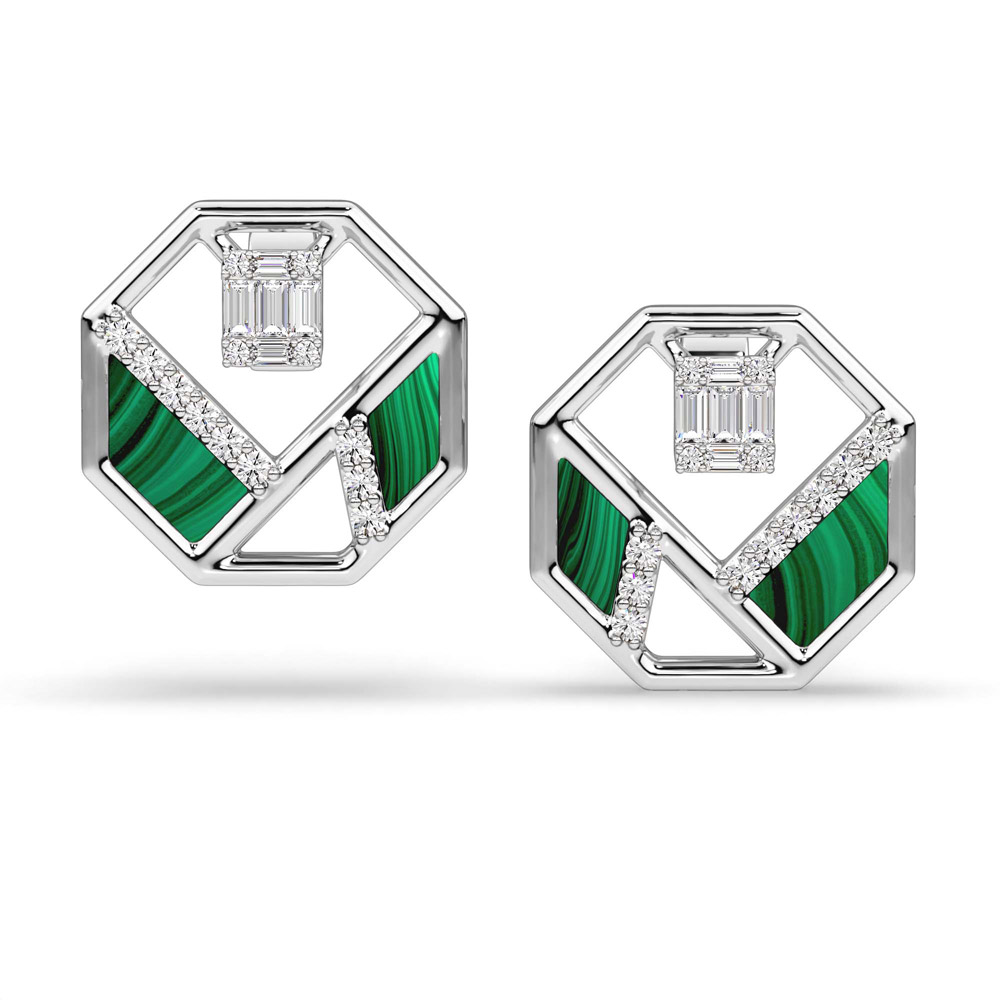 Celestial Harmony Earrings: Exquisite Elegance in 18k White Gold